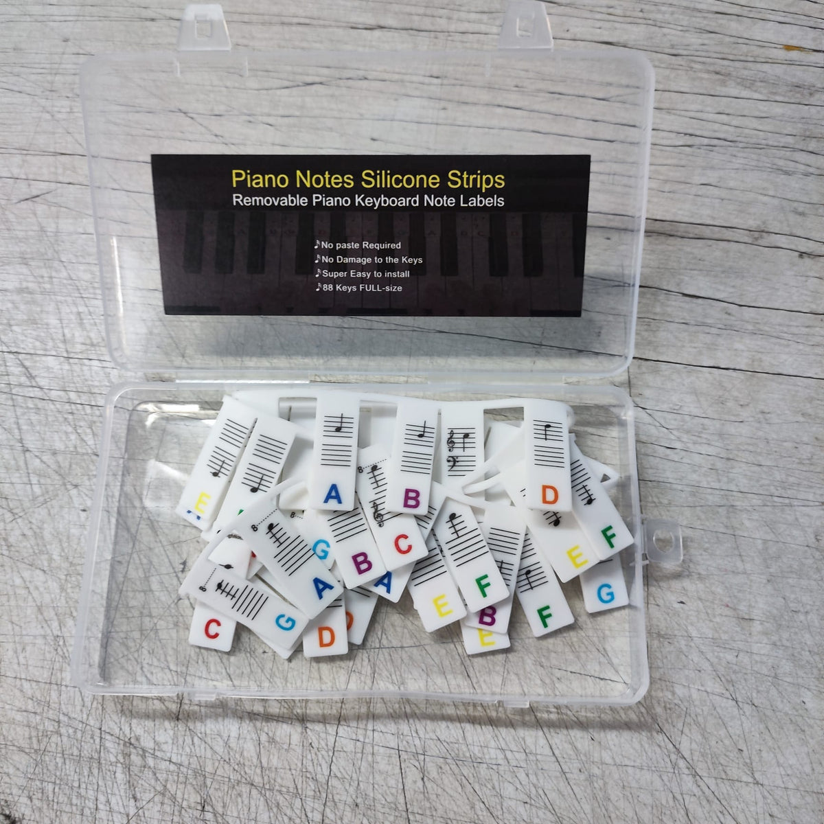 Piano keyboard musical notes index (88 Keys) Color - 彩色鋼琴音符指南 (可拆卸鋼琴鍵盤 ...